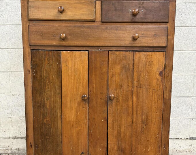 Antique Rustic Primitive American Jelly Cupboard Pie Safe Storage ...