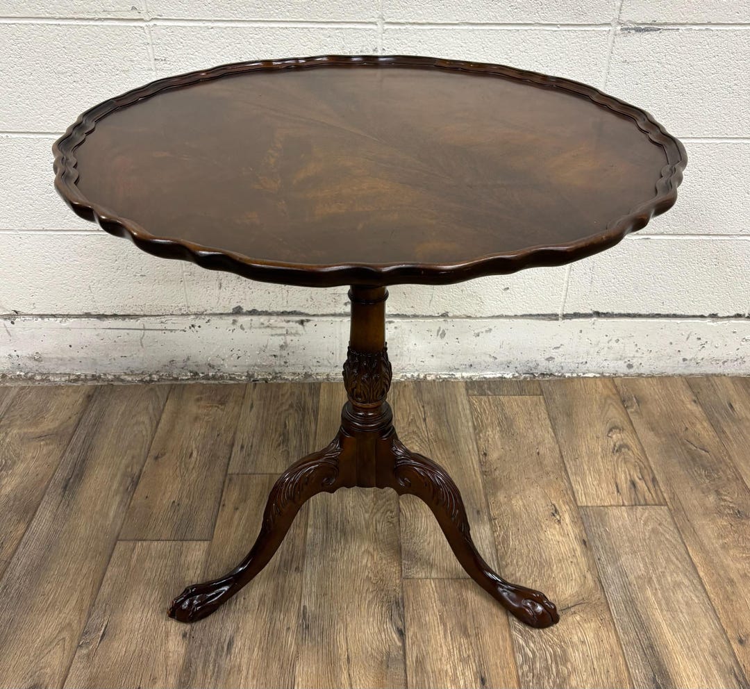Vintage Mahogany 30 Inch Round Tilt Top Pie Crust Accent Table - Etsy