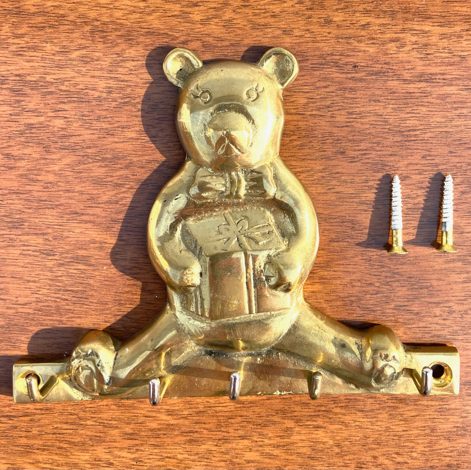 Vintage Brass Bear Key Holder Rack - Etsy