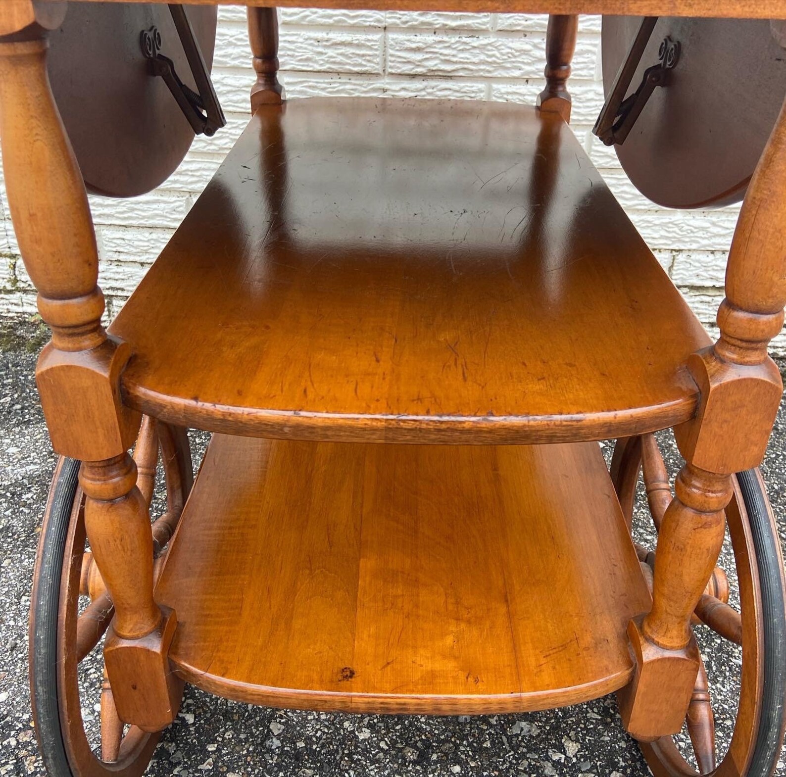 Vintage Solid Maple Drop Leaf Bar Cart Tea Cart - Etsy
