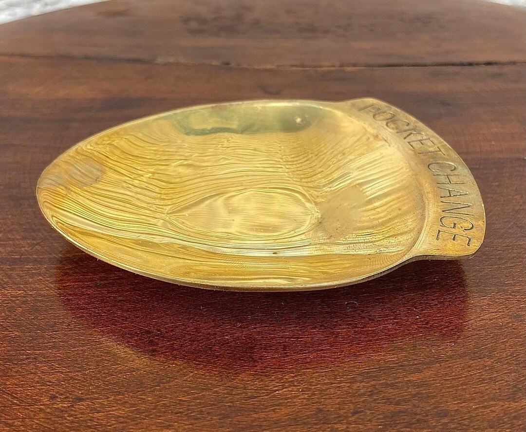 Vintage Brass Pocket Change Dish - Etsy