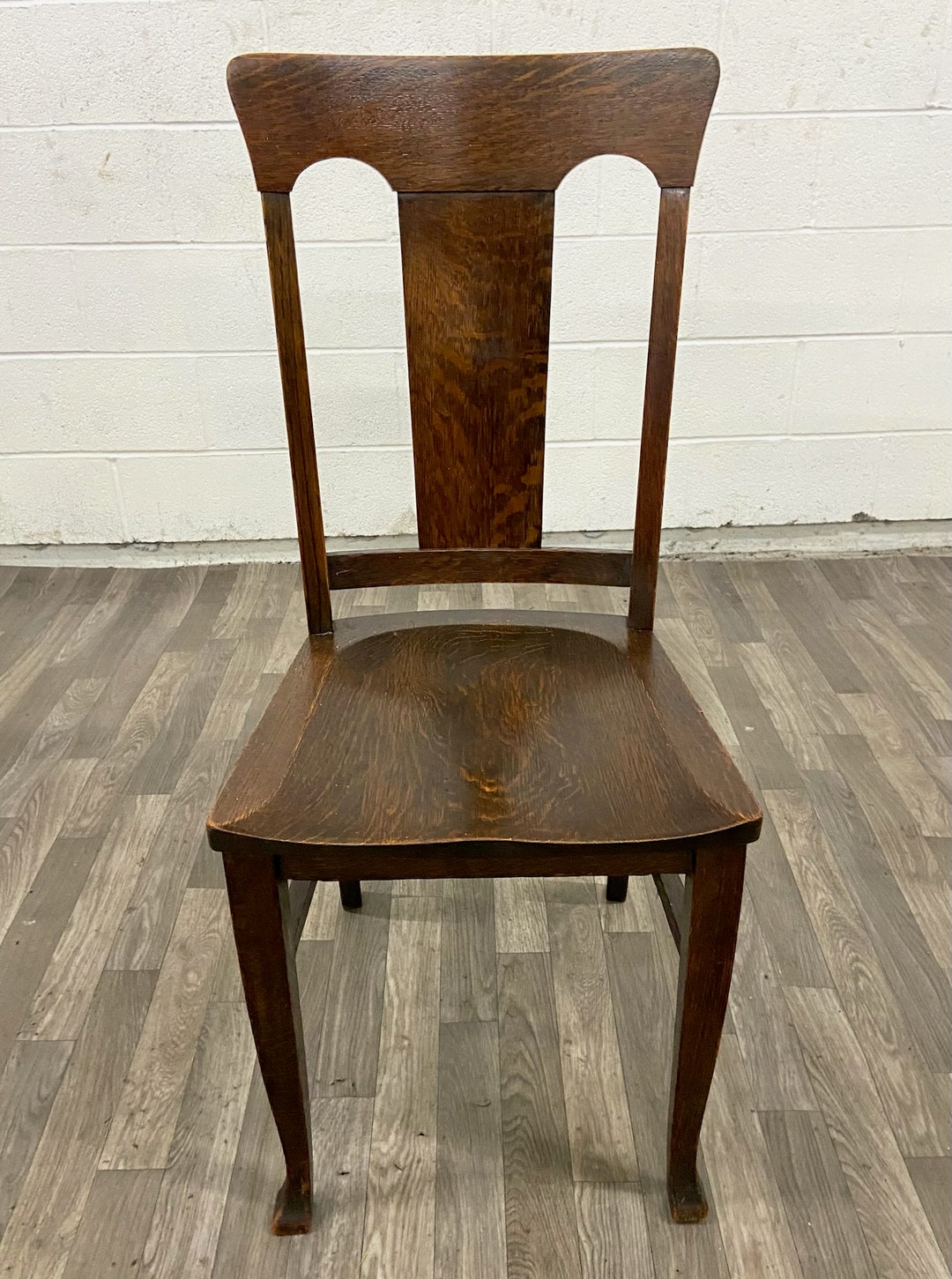 Antique Tiger Oak Arts & Crafts Style Dining Side Chair Occasional ...