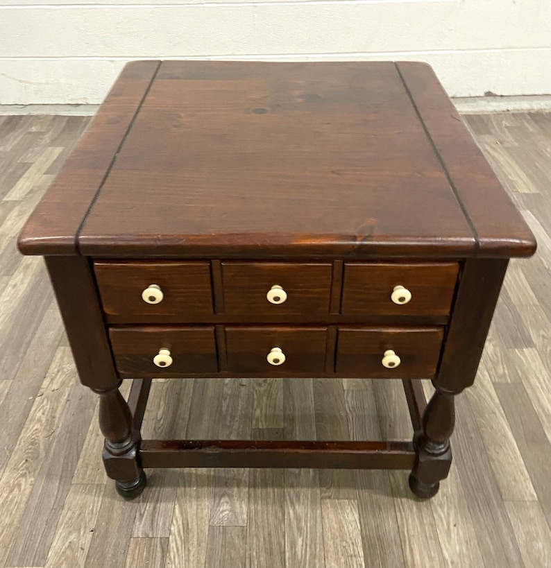 Vintage Ethan Allen Antiqued Pine Commode Table #12-8037 - Etsy