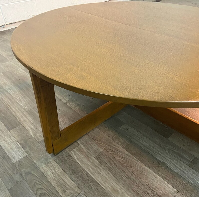 Vintage Tiger Oak Ellison Style Pedestal Coffee Table Cocktail - Etsy