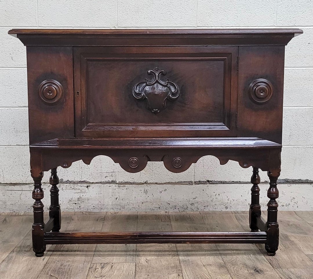 Vintage Victorian Jacobean Style Sideboard Buffet Server Cabinet - Etsy