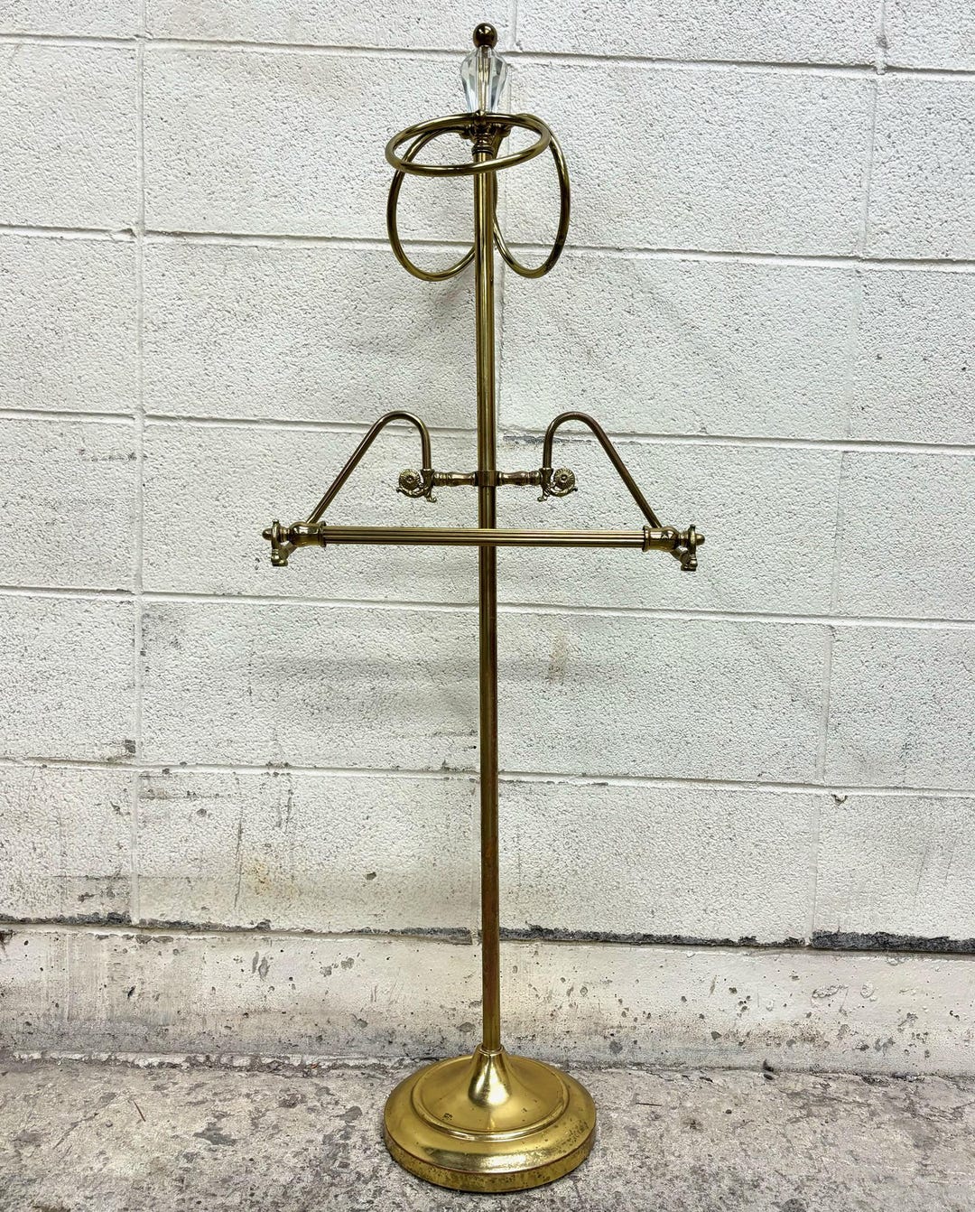 Vintage Brass Hollywood Regency Valet Stand Silent Butler Towel Stand ...