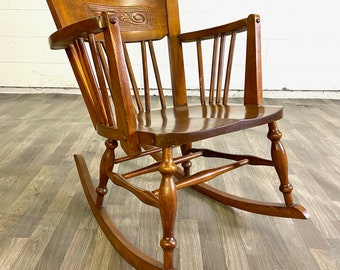 Vintage Victorian Style Pressed Back Rocking Chair - Etsy
