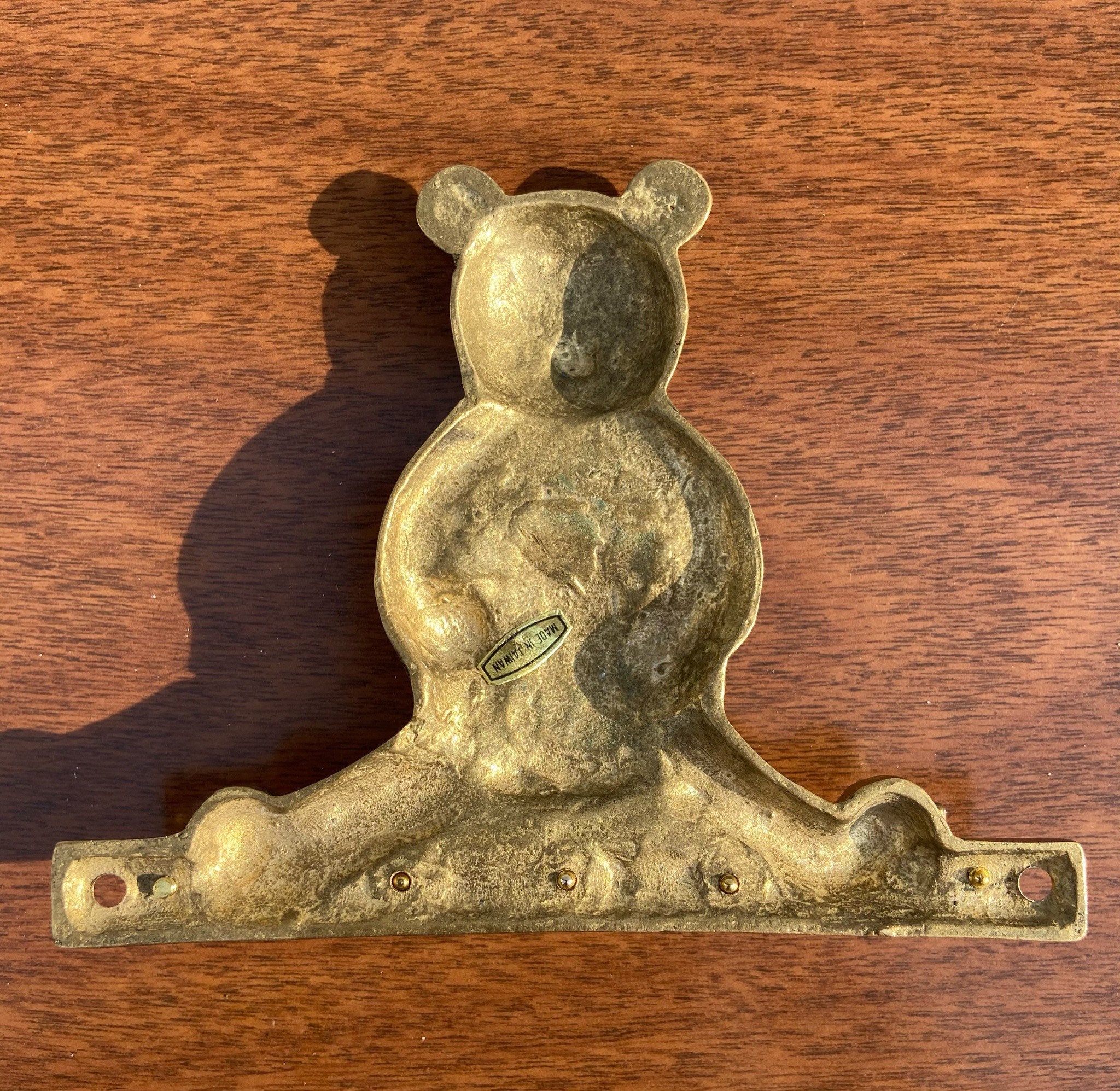 Vintage Brass Bear Key Holder Rack - Etsy