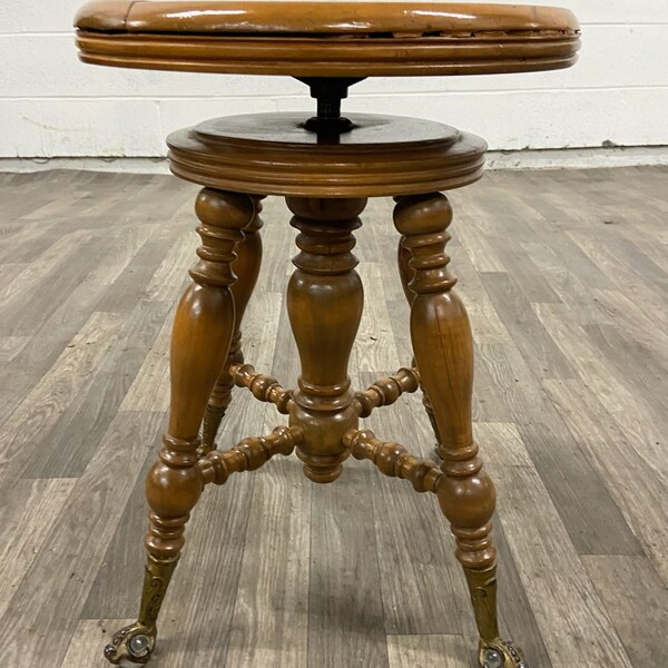 Piano Stool With Glass Ball Claw Feet - Etsy