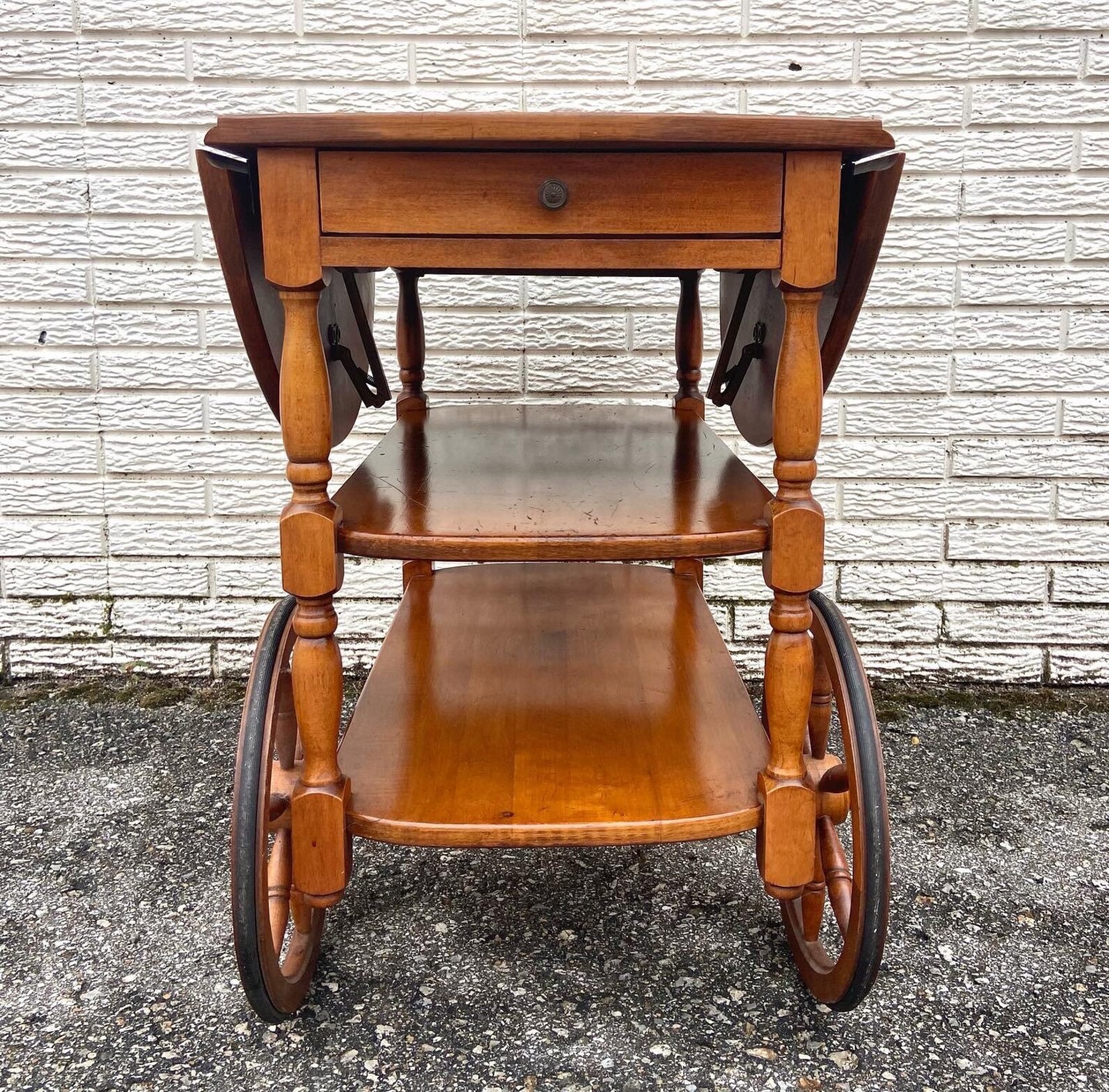 Vintage Solid Maple Drop Leaf Bar Cart Tea Cart - Etsy