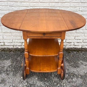 Vintage Solid Maple Drop Leaf Bar Cart Tea Cart - Etsy