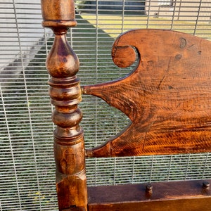 Antique Early 1900s Full Size Primitive Pre War Acorn Rope Peg Rail Bed ...