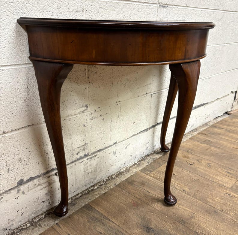 Vintage Queen Anne Style Half Moon Demilune Entry Hall Table Console - Etsy