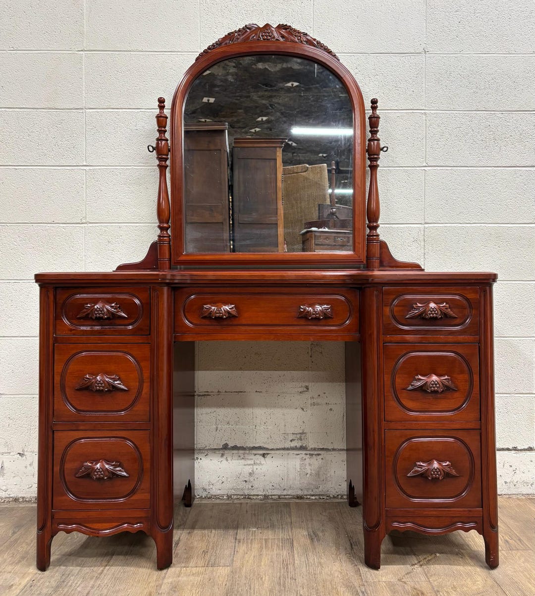 Vintage Davis Cabinet Co Lillian Russell Victorian Style Walnut Vanity ...