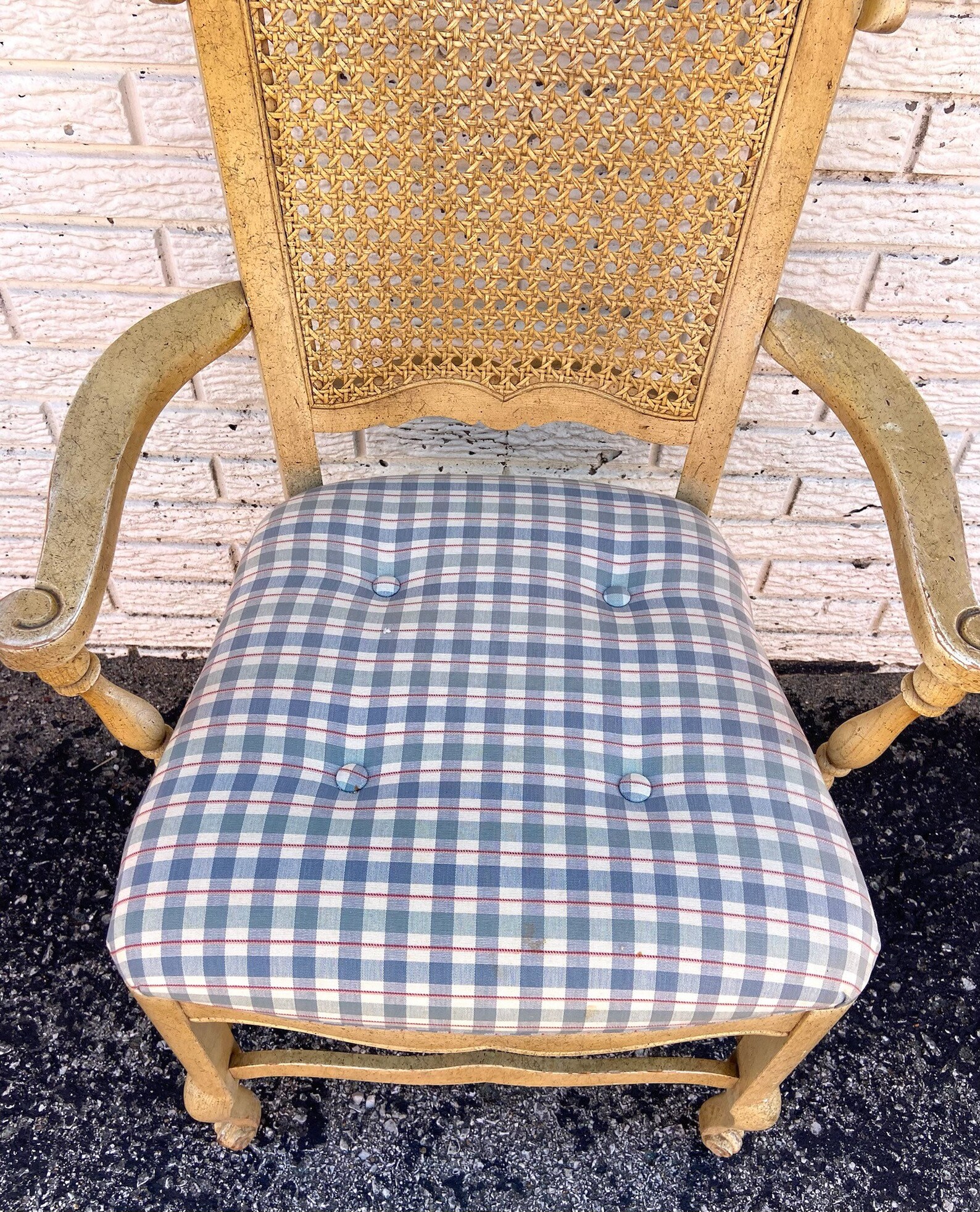 Vintage French Country Style Wingback Caned Back High Back Arm Chair - Etsy