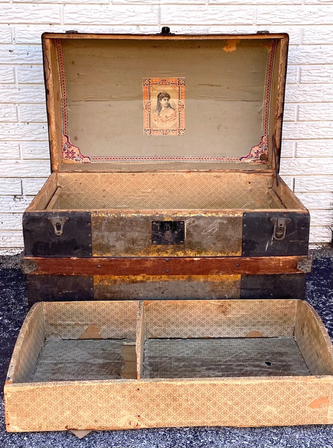 Antique Camel Top Steamer Trunk - Etsy