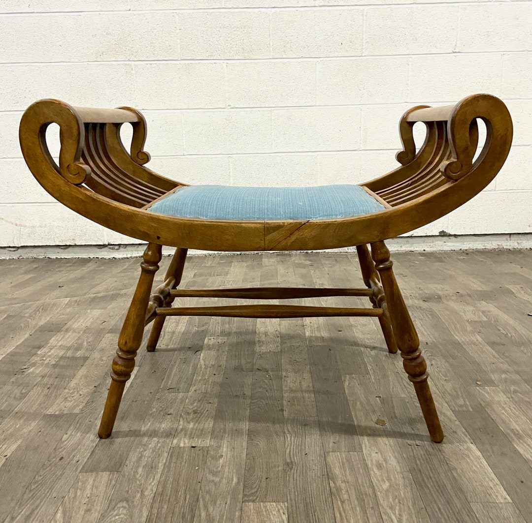 Antique Regency Style Early 1900s Curule Scrolled Saddle Seat - Etsy