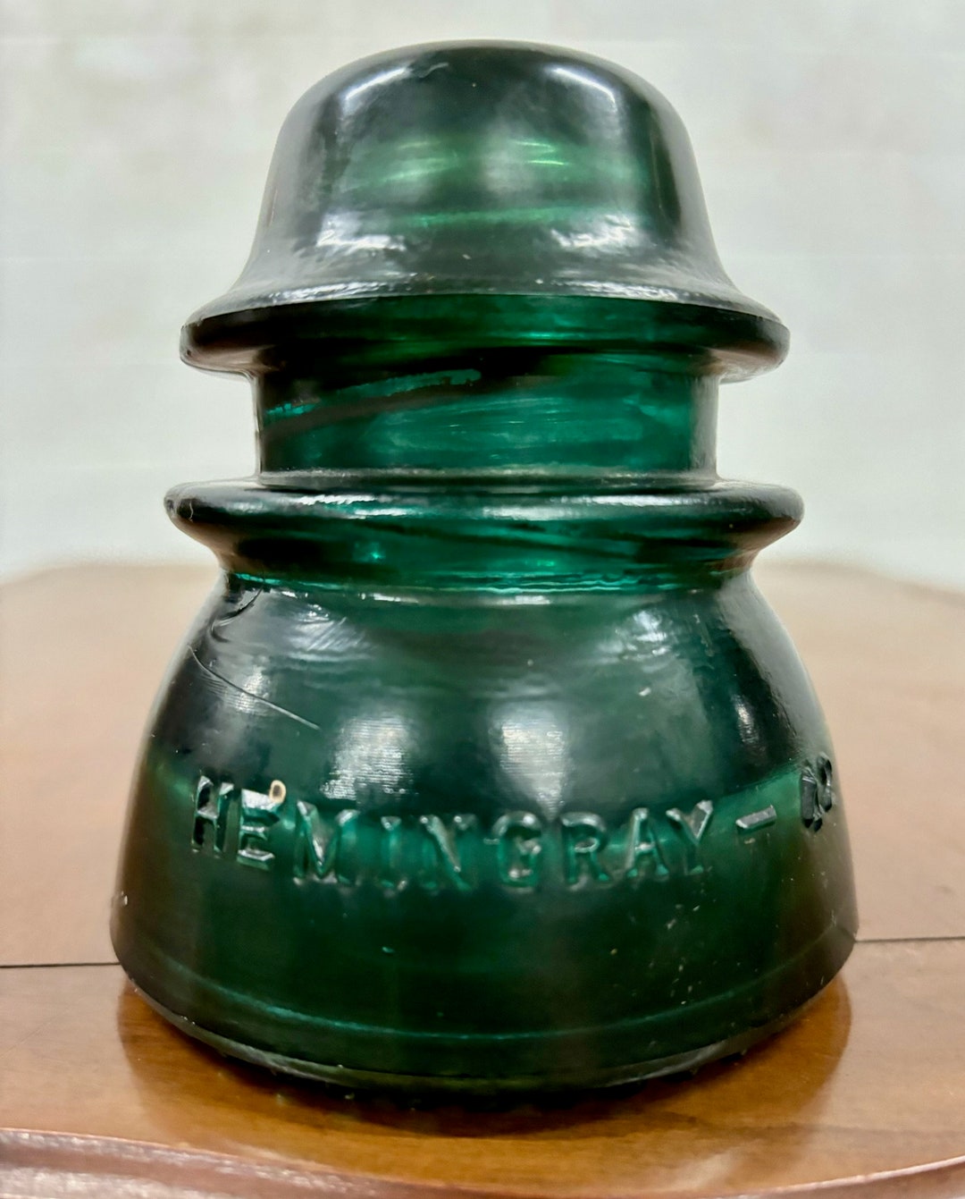 Vintage Aqua or Teal Glass Hemingray Insulator - Etsy