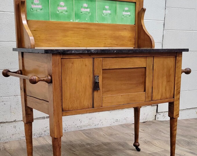 Antique Edwardian Marble Top Washstand Dry Sink - Etsy
