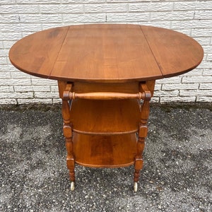 Vintage Solid Maple Drop Leaf Bar Cart Tea Cart - Etsy