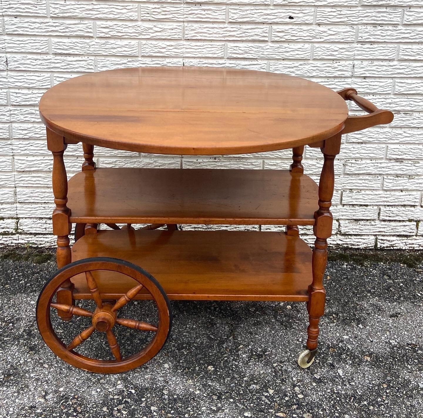 Vintage Solid Maple Drop Leaf Bar Cart Tea Cart - Etsy