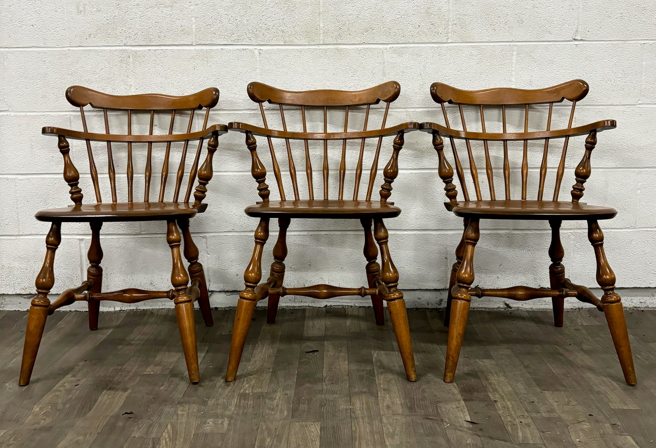 Vintage Ethan Allen Heirloom Nutmeg Maple Colonial Early American Dining Chairs Etsy