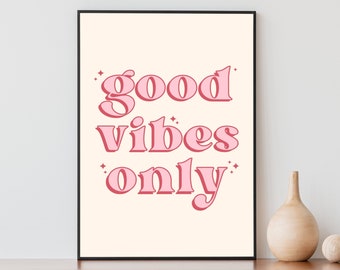 Preppy Room Decor, What A Time to Be A Vibe, Pop Art, Typography Print ...