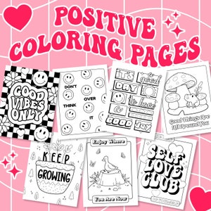 Retro Coloring Pages, Groovy Digital Coloring Book, Inspirational ...