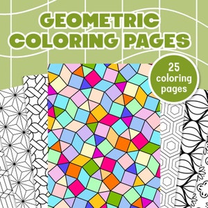 Geometric Patterns Coloring Book, Abstract Coloring Pages, Fun Relaxing ...