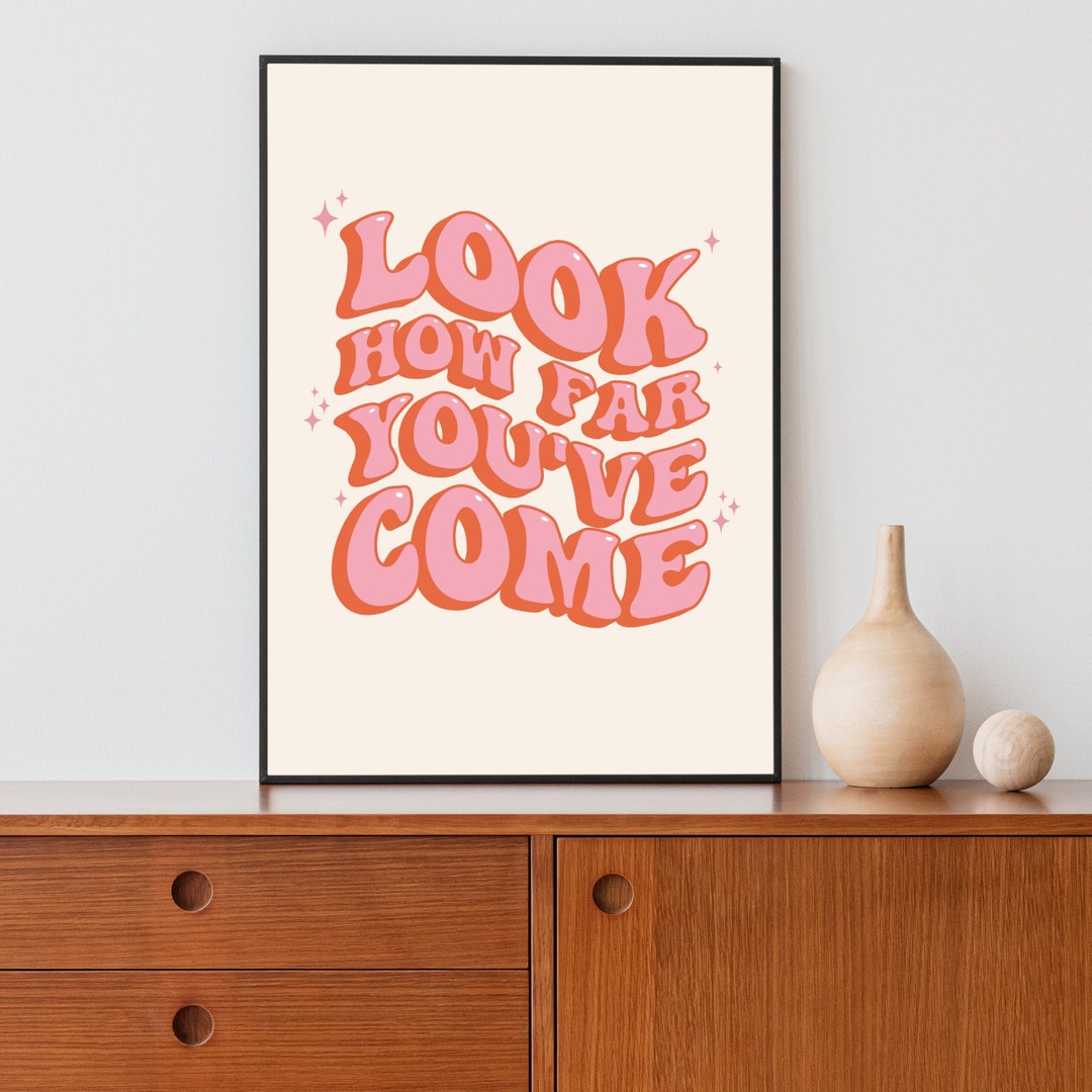 Retro Quote Wall Art, Preppy Room Decor, Aesthetic Poster, Groovy Wall ...