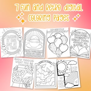 Mindful Messages Coloring Pages, Positive Digital Coloring Book ...