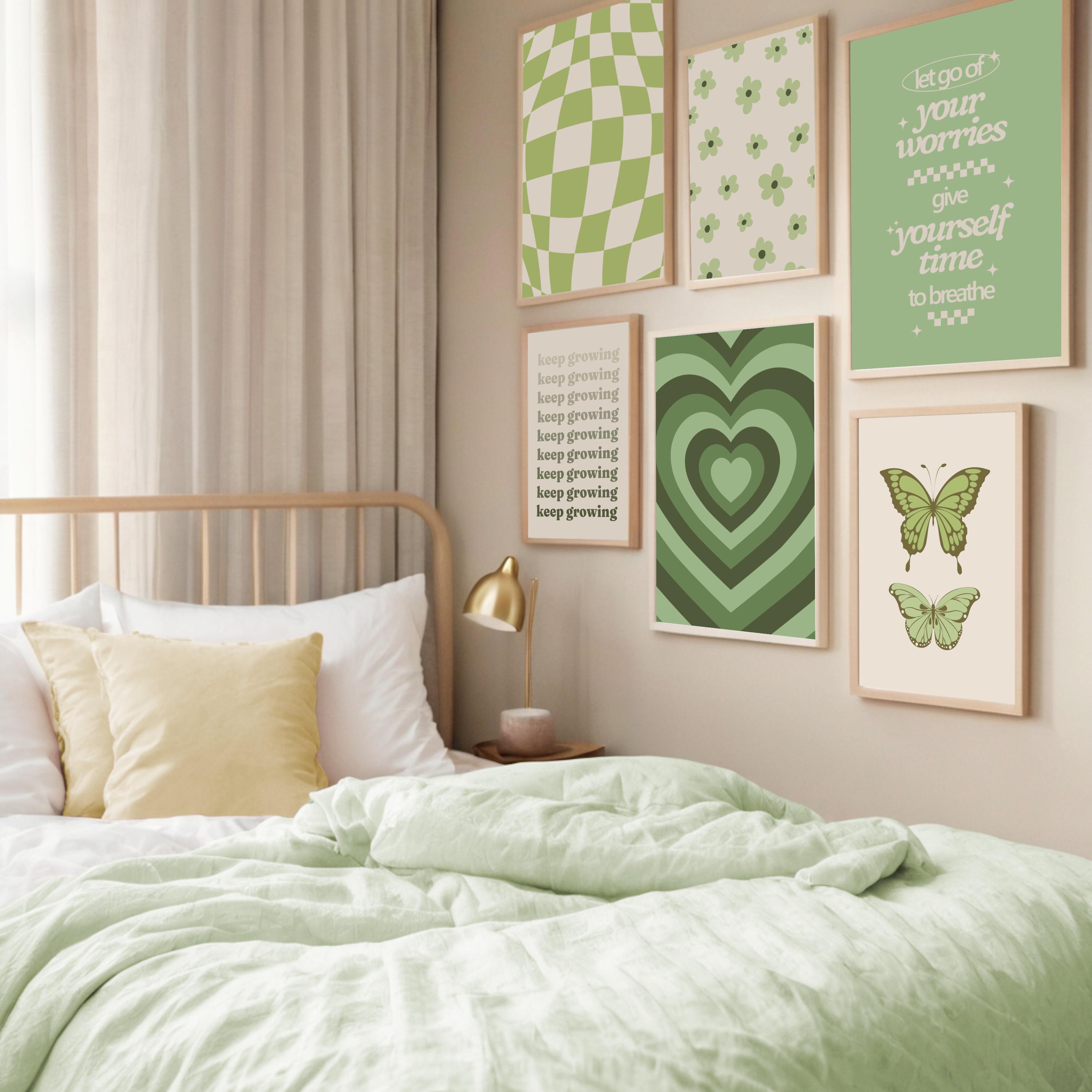 White and green aesthetic room store