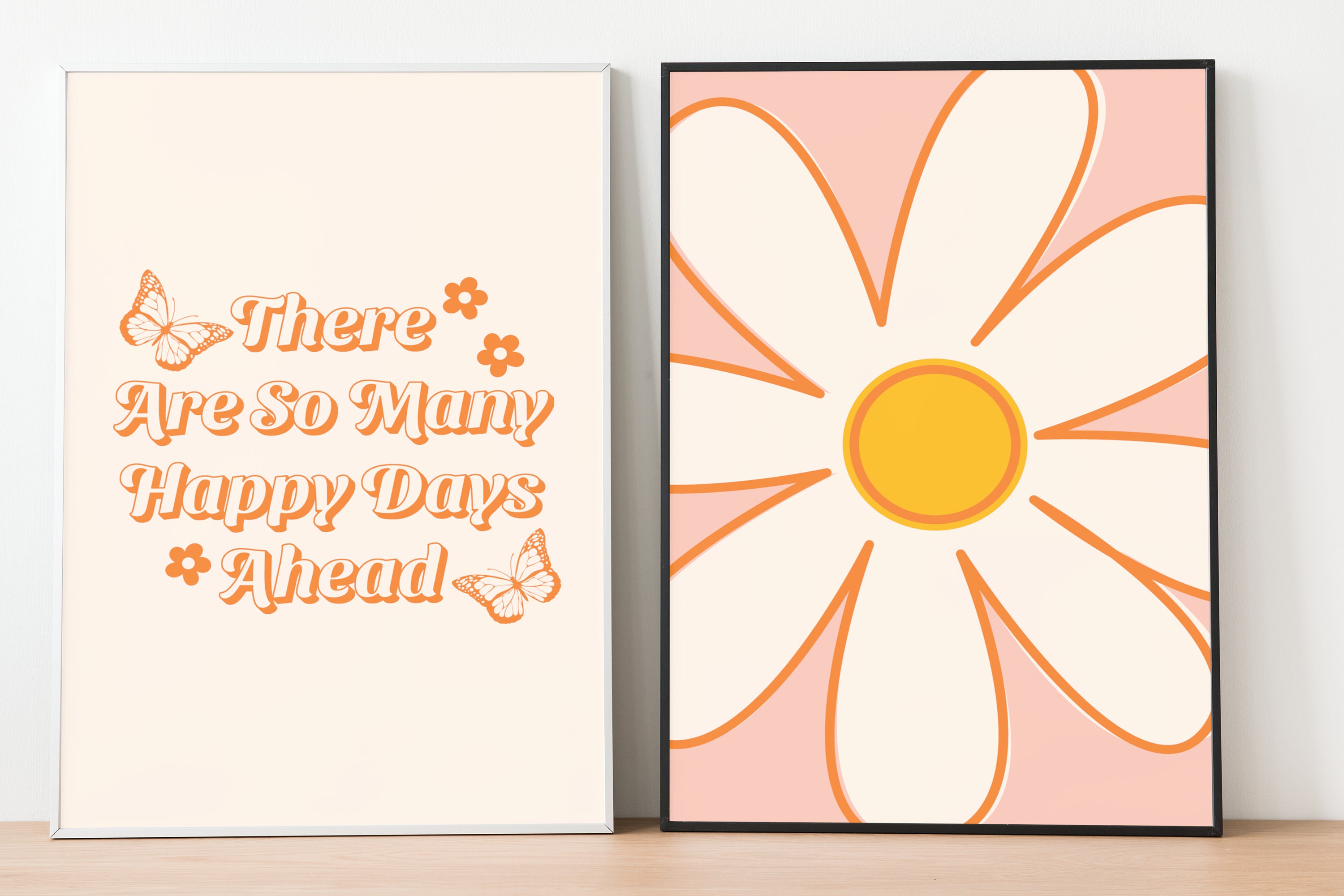 Retro Gallery Wall Set of 7, Preppy Room Decor, Smiley Face Print ...