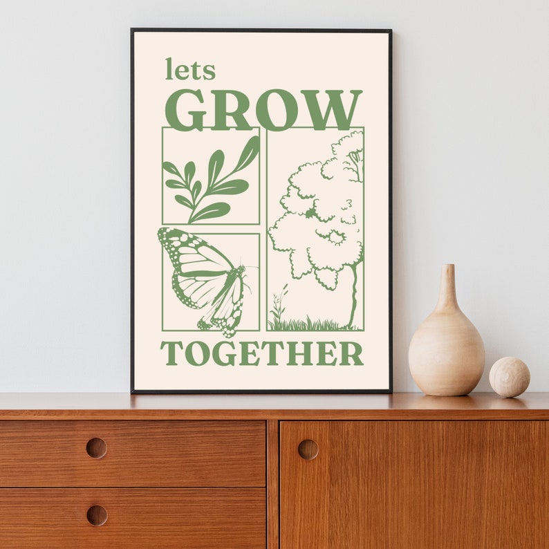 Nature Inspired Decor, Sage Green Wall Art, Cottagecore Decor, College ...