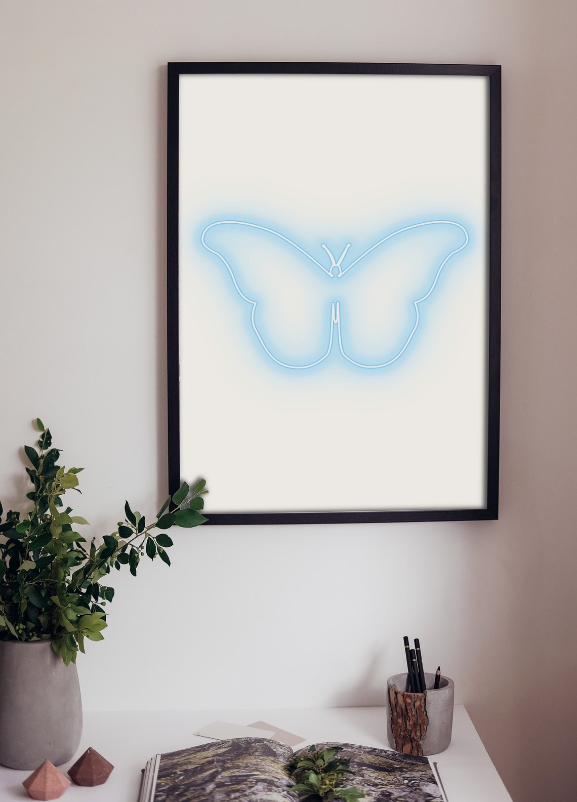 Blue Wall Decor Aesthetic Posters Cute Room Decor Danish - Etsy