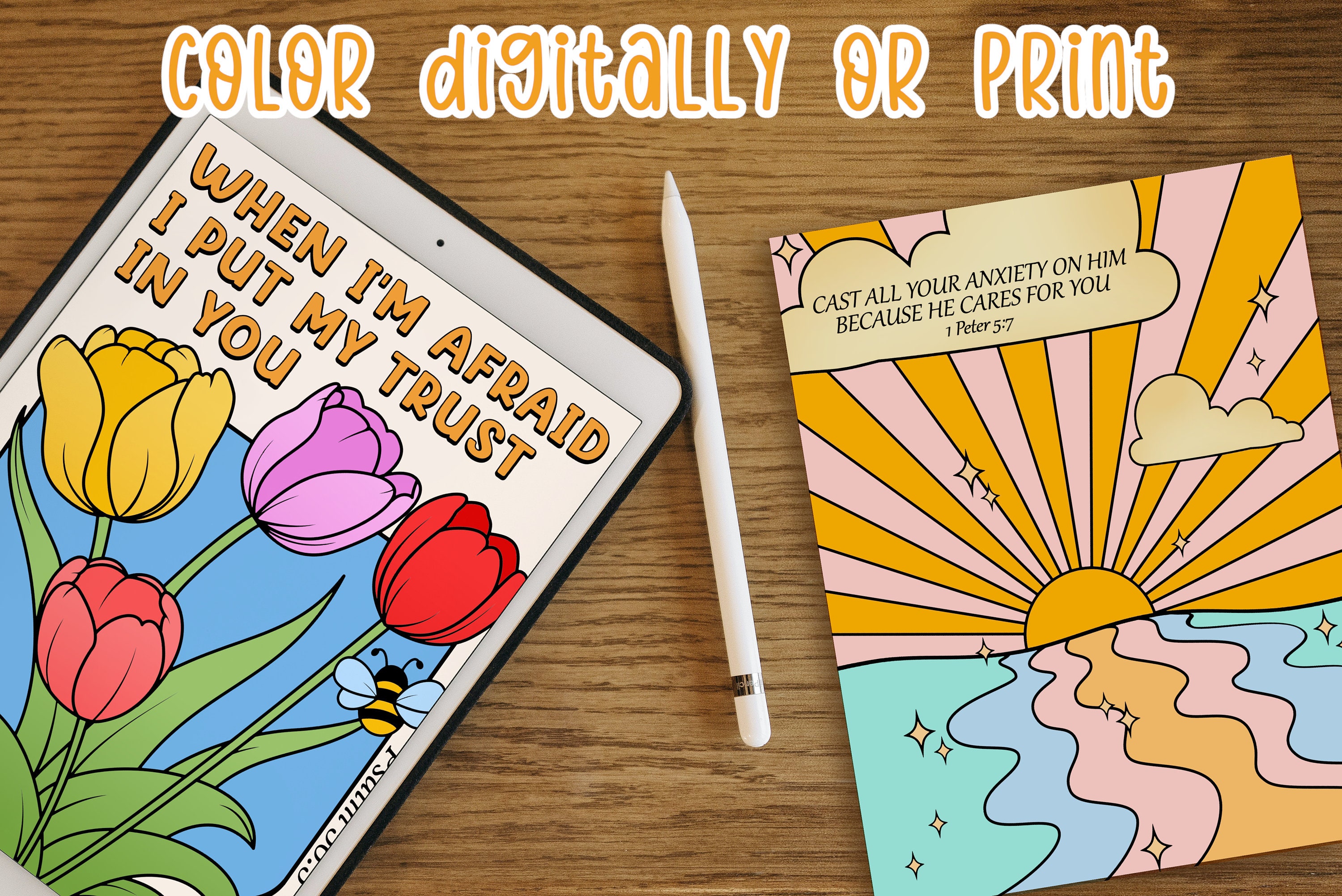 Bible Verse Coloring Pages, Faith Based Digital Coloring Book ...