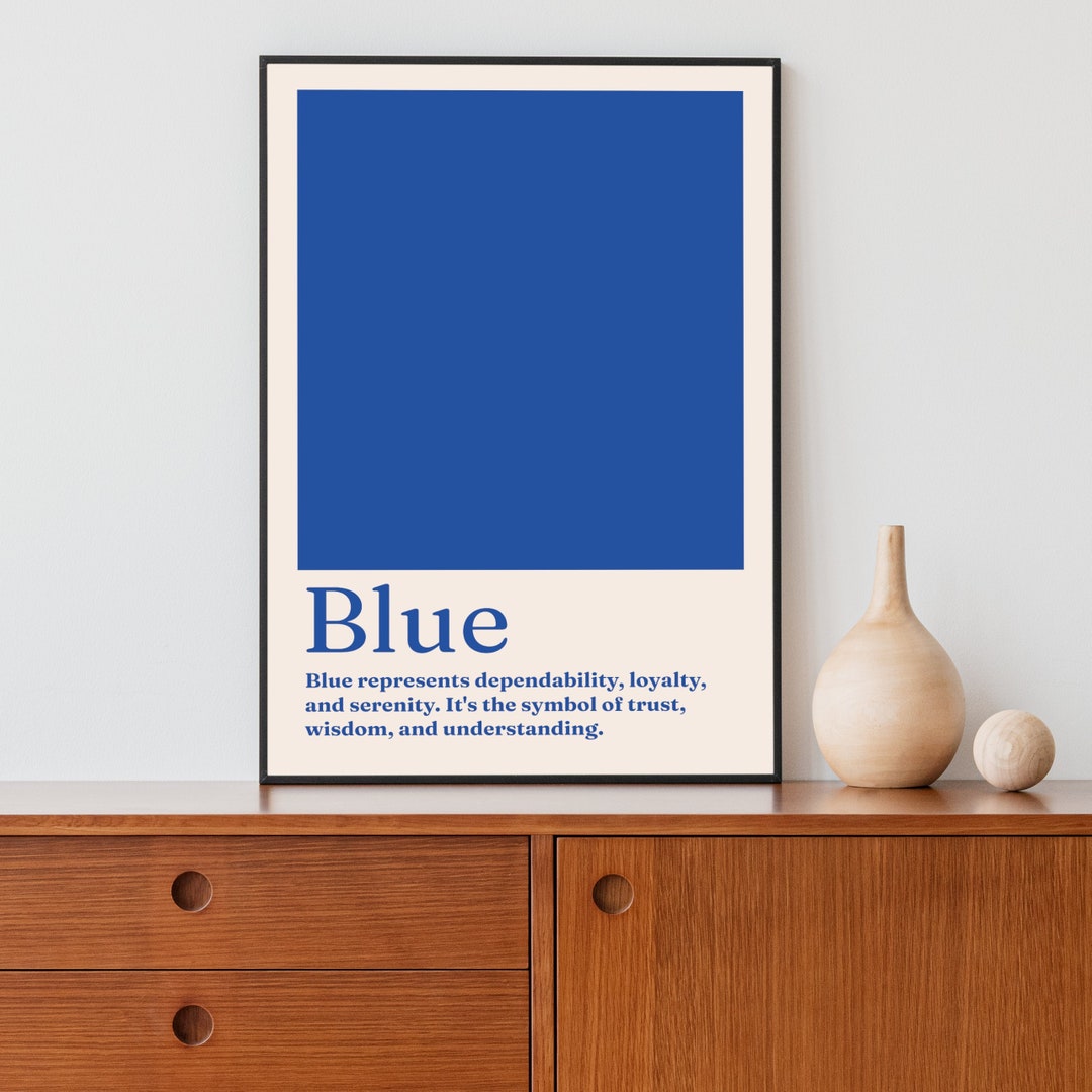 Quote Wall Art, Blue Definition Print, Aesthetic Poster, Minimalist ...