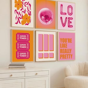 Preppy Wall Art Set of 7, Good Times Poster, College Apartment Decor ...