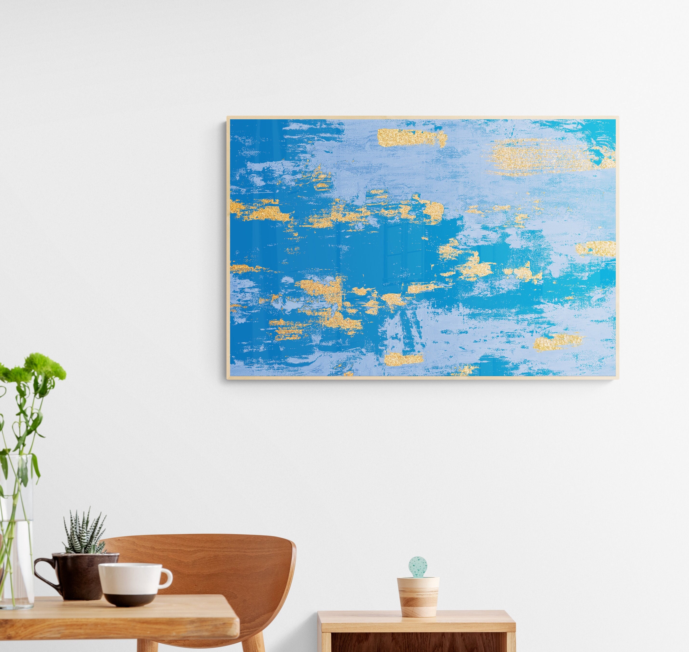 Blue Abstract Painting Preppy Dorm Room Decor College - Etsy