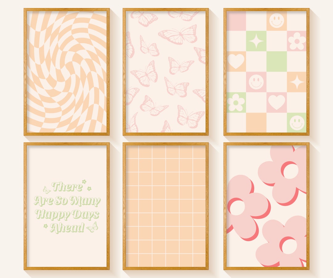 Danish Pastel Gallery Wall Set, Preppy Room Decor, Aesthetic Posters ...