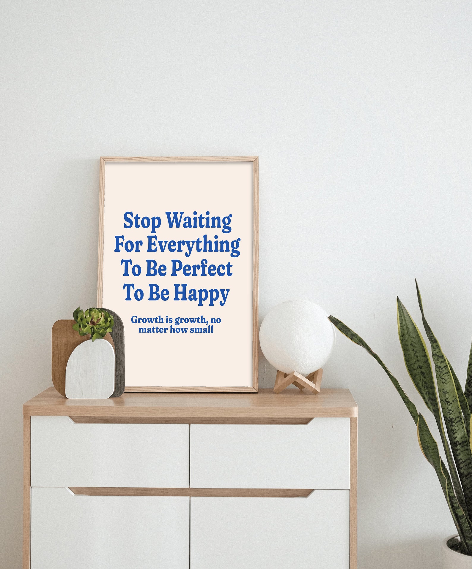 Retro Quote Wall Art, Blue Wall Decor, Aesthetic Poster, College ...