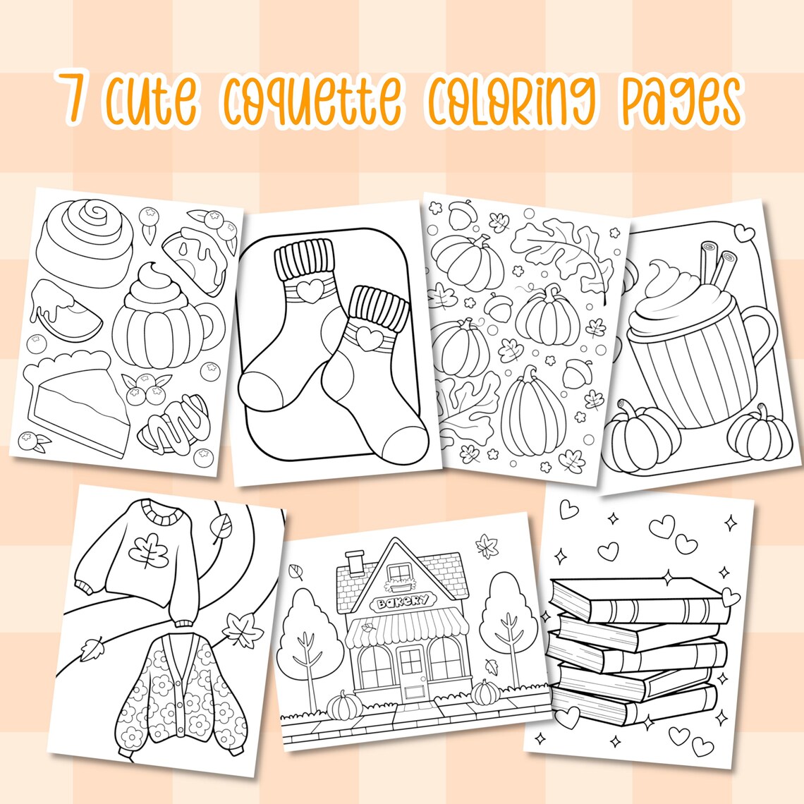 Fall Coloring Pages, Cute Coloring Sheets, Cozy Autumn Coloring Book ...