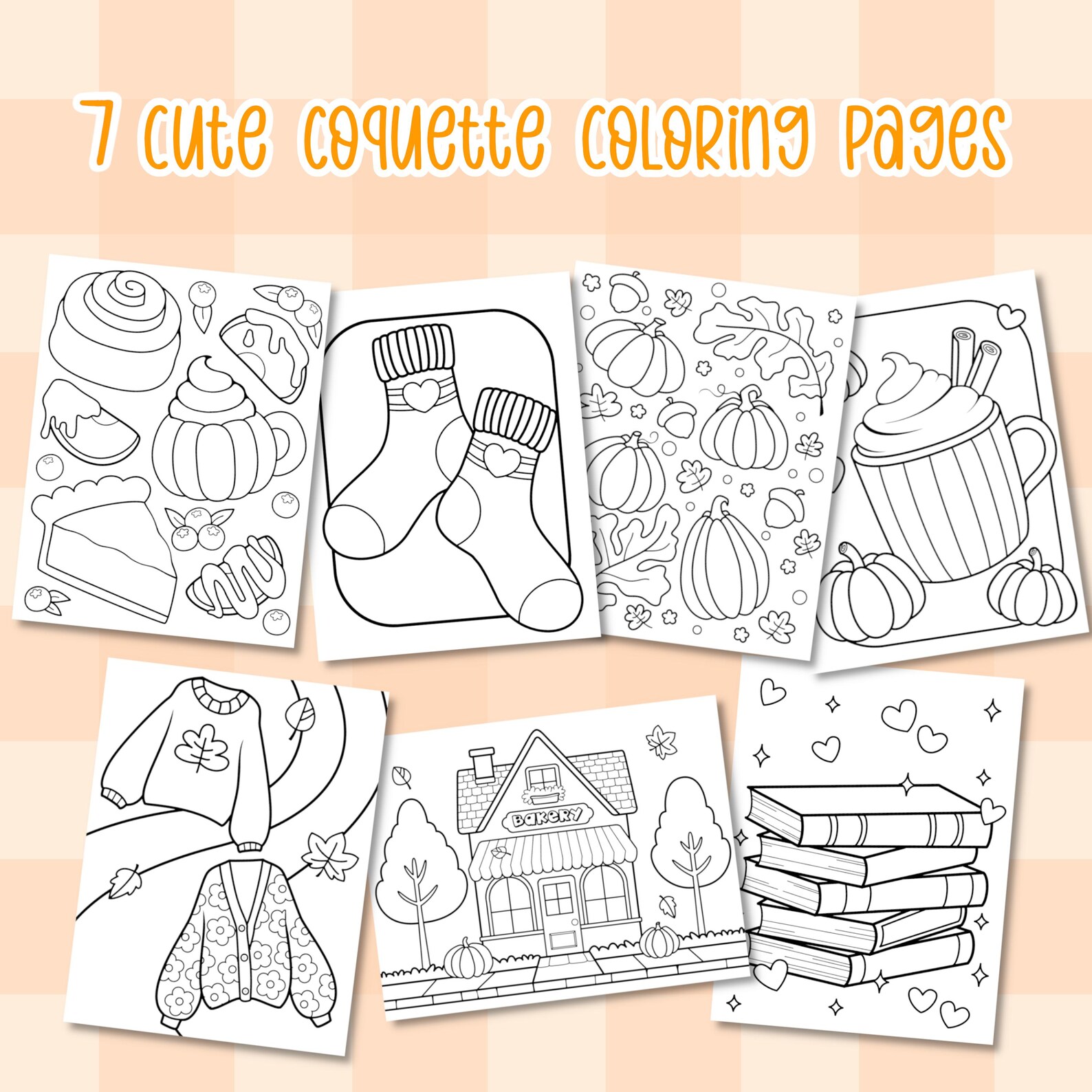 Fall Coloring Pages, Cute Coloring Sheets, Cozy Autumn Coloring Book ...