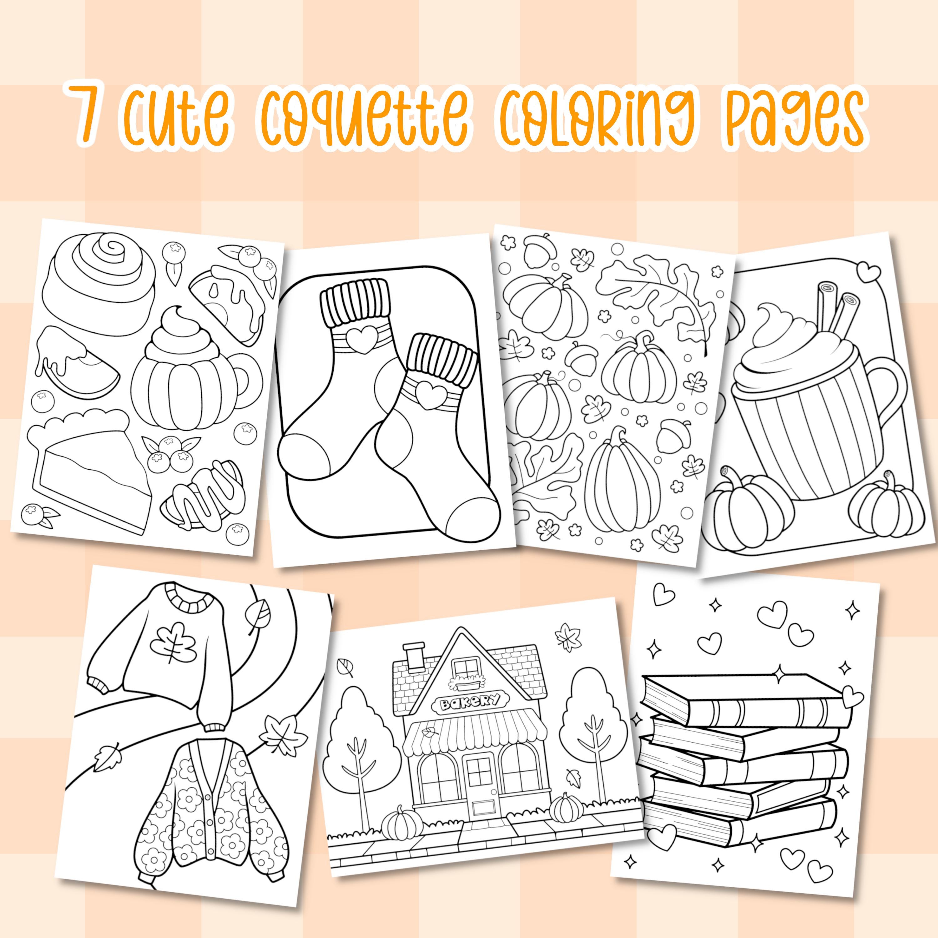 Fall Coloring Pages, Cute Coloring Sheets, Cozy Autumn Coloring Book ...