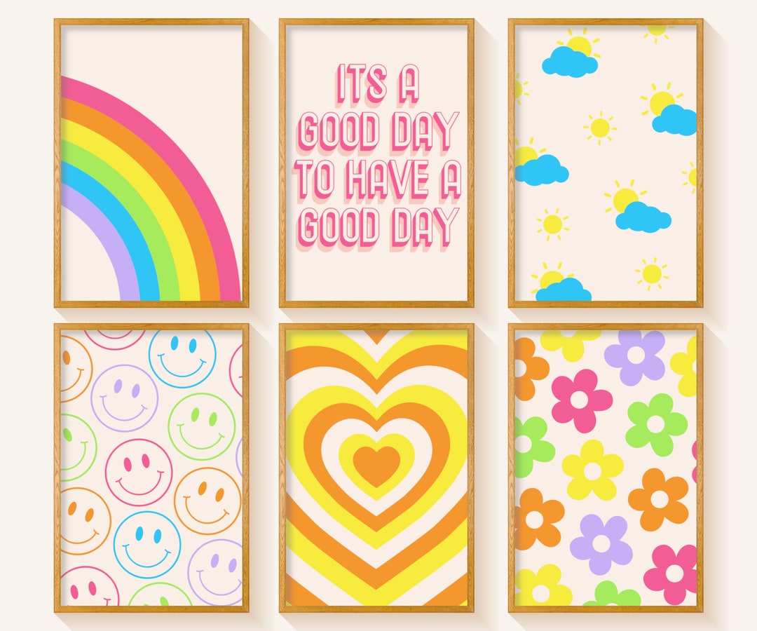 Classroom Decor, Retro Wall Art Set of 6, Classroom Posters, Colorful ...