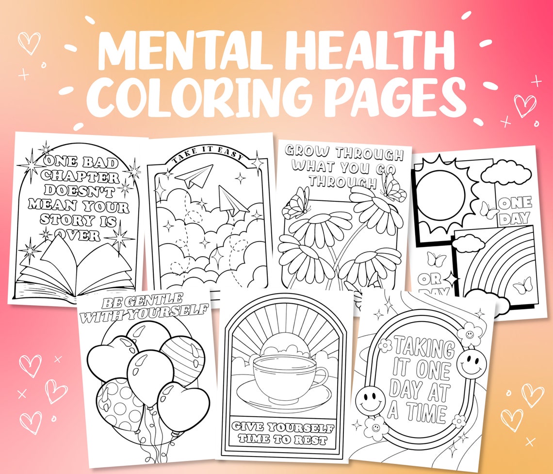 Mindful Messages Coloring Pages, Positive Digital Coloring Book ...