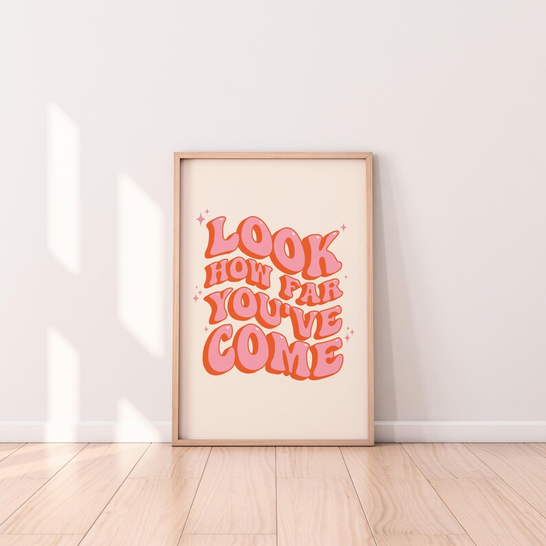 Retro Quote Wall Art, Preppy Room Decor, Aesthetic Poster, Groovy Wall ...