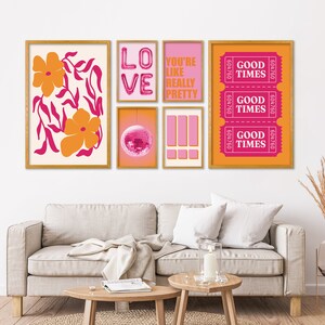 Preppy Wall Art Set of 7, Good Times Poster, College Apartment Decor ...