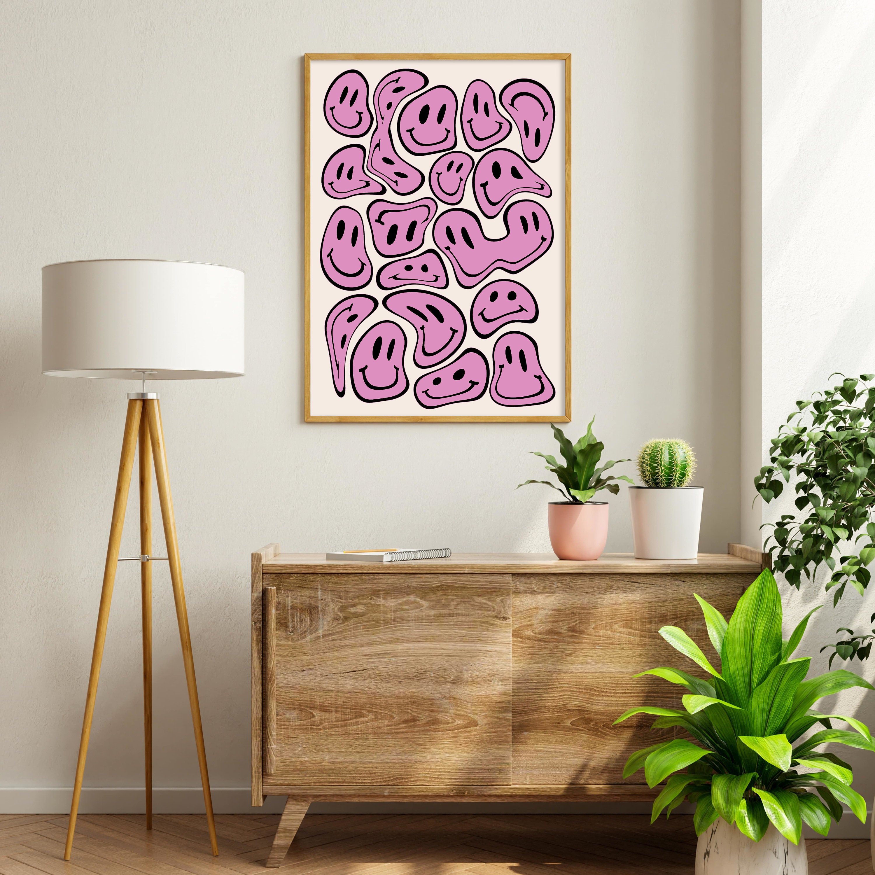 Indie Zimmer Dekor, Smiley Gesicht Wandkunst, Preppy Zimmer Dekor ...