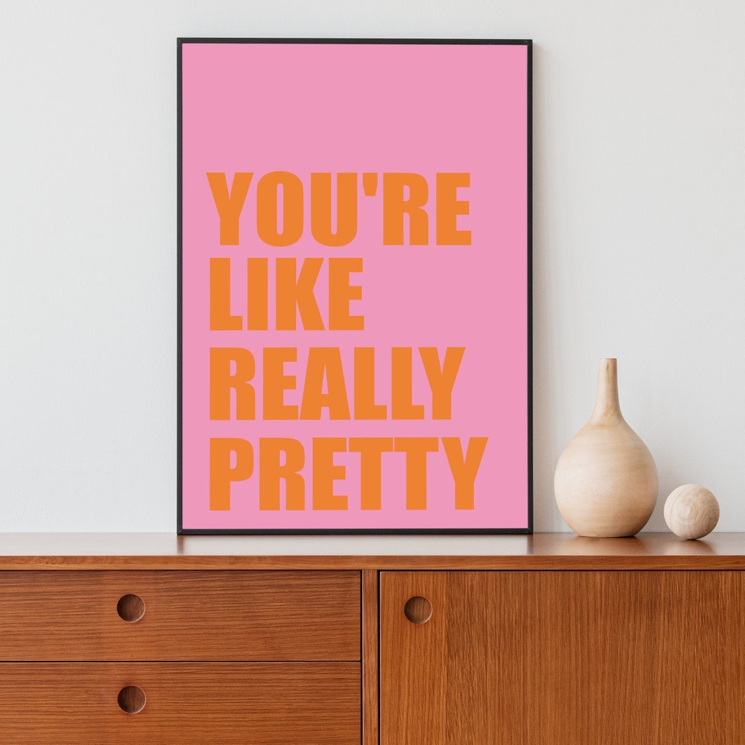 Self Love Quote, Preppy Pink Wall Art, Eclectic Decor, Maximalist Decor ...